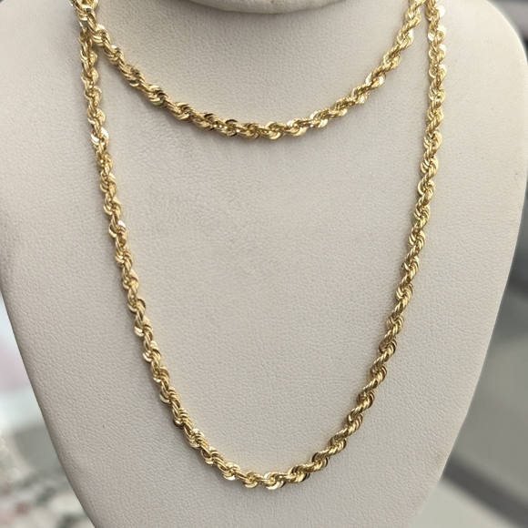 Unbrand | Jewelry | Kt Real Gold Rope Chain 3mm 20 Inch | Poshmark